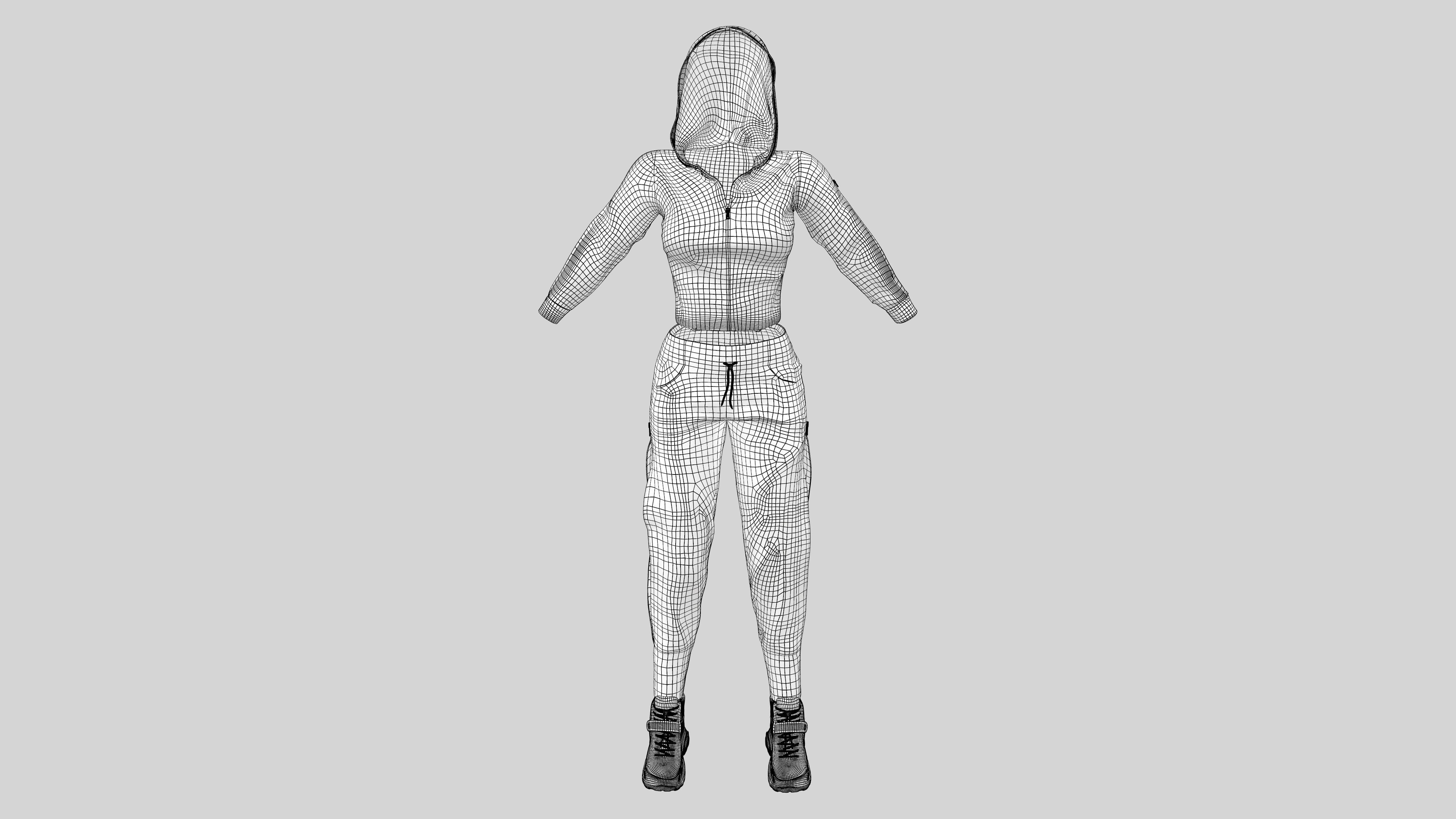 3D model Female Hip-Hop Sports Outfit VR / AR / low-poly | CGTrader