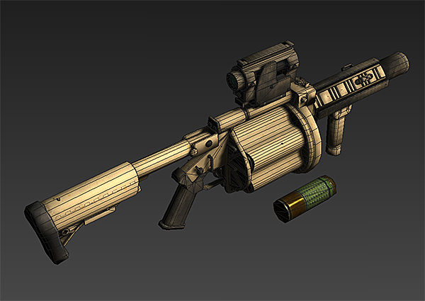 3D model Grenade launcher m32 VR / AR / low-poly rigged | CGTrader