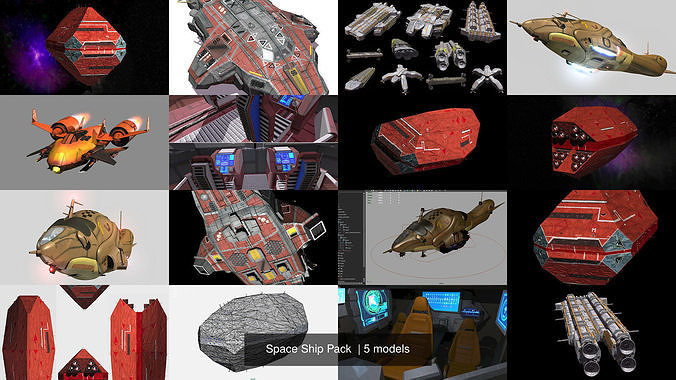 3D Model Collection Space Ship Pack VR / AR / low-poly | CGTrader