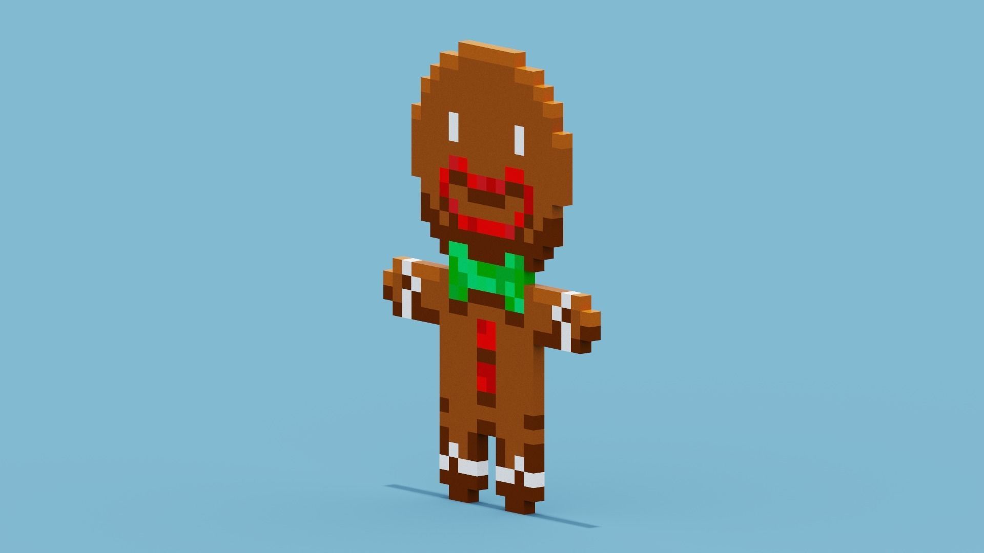 3D model Pixel Gingerbread Man VR / AR / low-poly | CGTrader