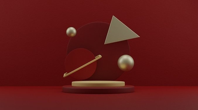 minimal geometric scene mockup 3D model | CGTrader