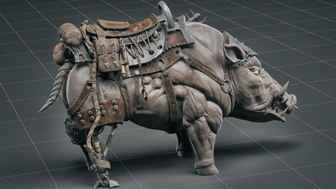 3D model Cybernetic boar VR / AR / low-poly | CGTrader