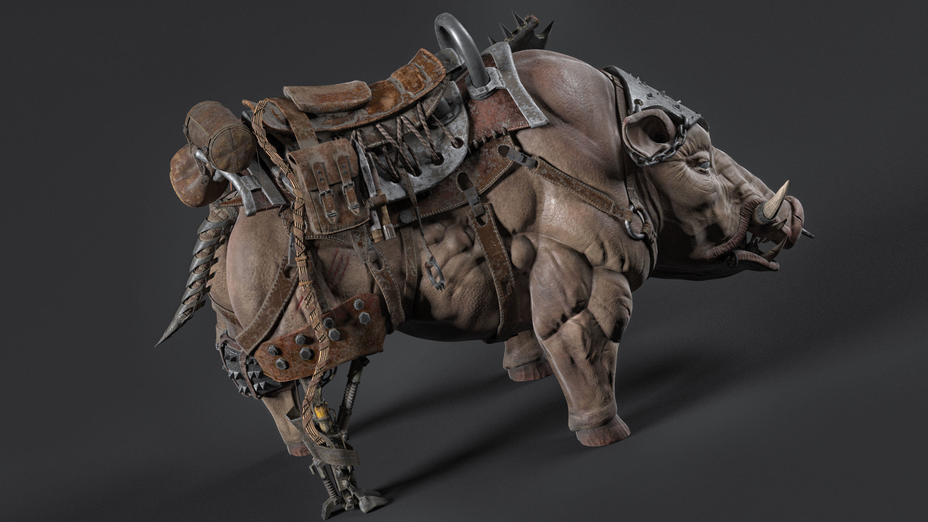 3D model Cybernetic boar VR / AR / low-poly | CGTrader