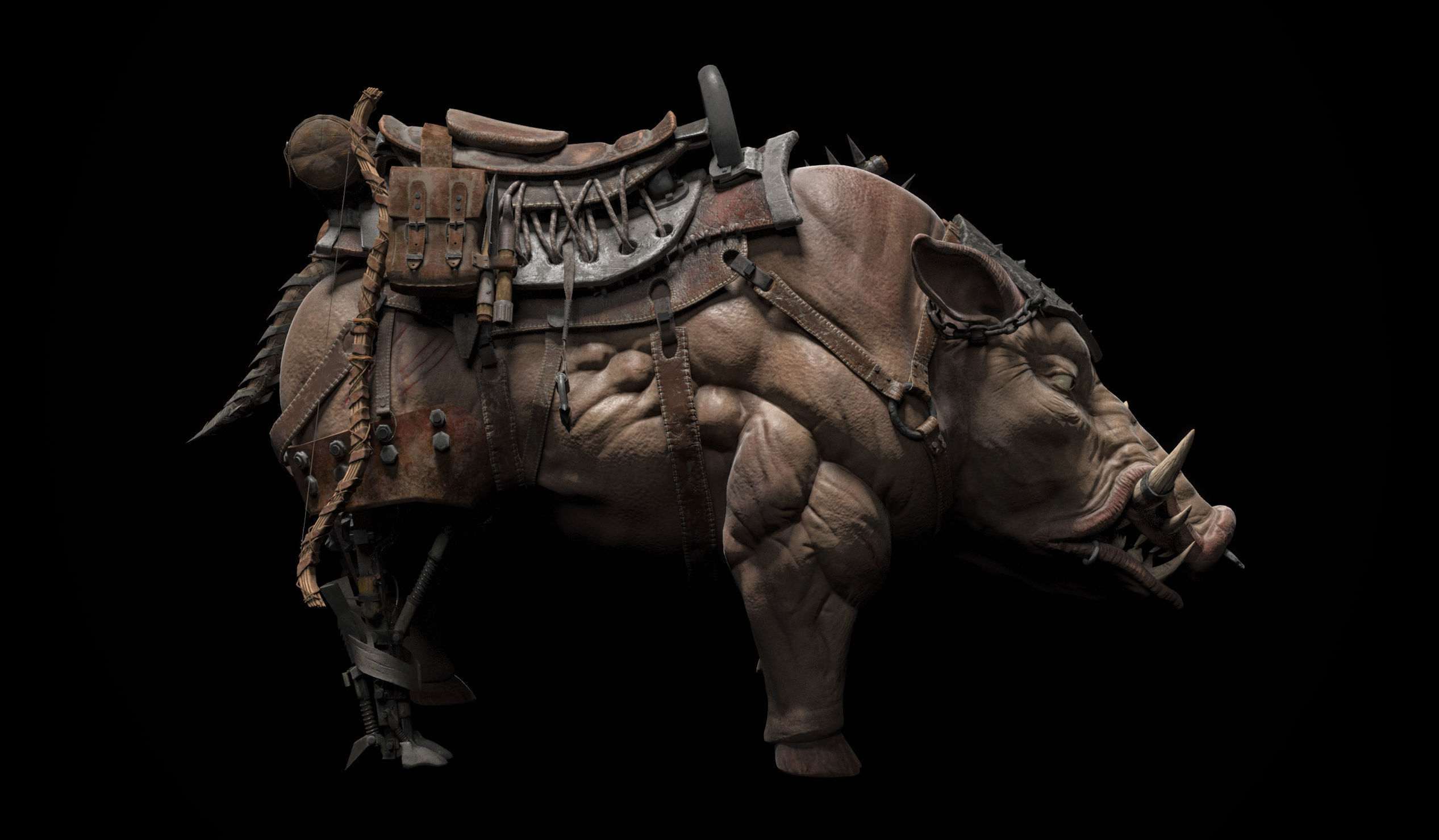 3D model Cybernetic boar VR / AR / low-poly | CGTrader