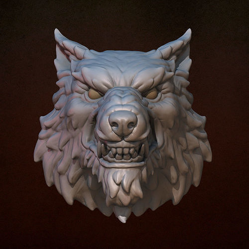 Wolf head 3D model 3D printable | CGTrader