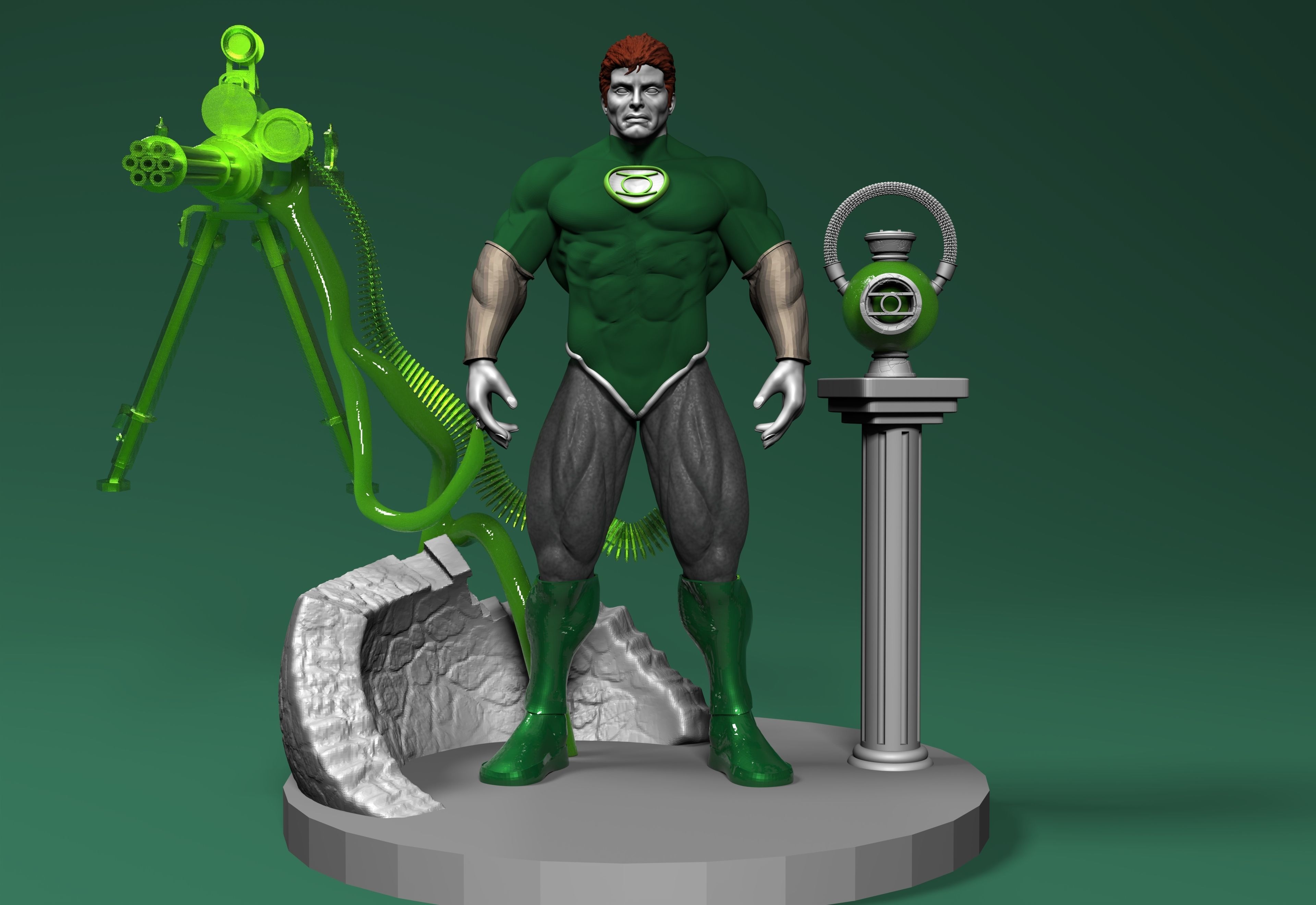 Fanart HAL JORDAN - GREEN LANTERN - Statue 3D print model 3D model 3D ...