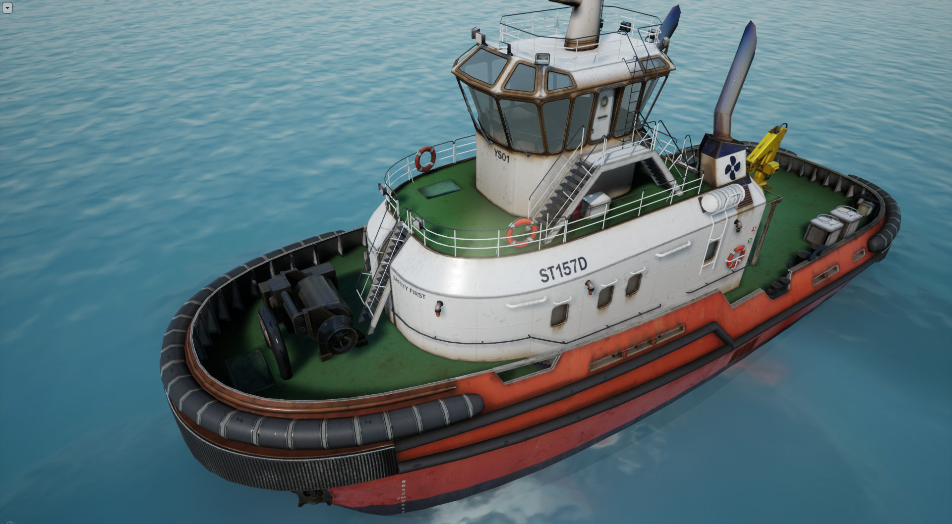 3D model Tug Ship tugboat - low poly VR / AR / low-poly | CGTrader