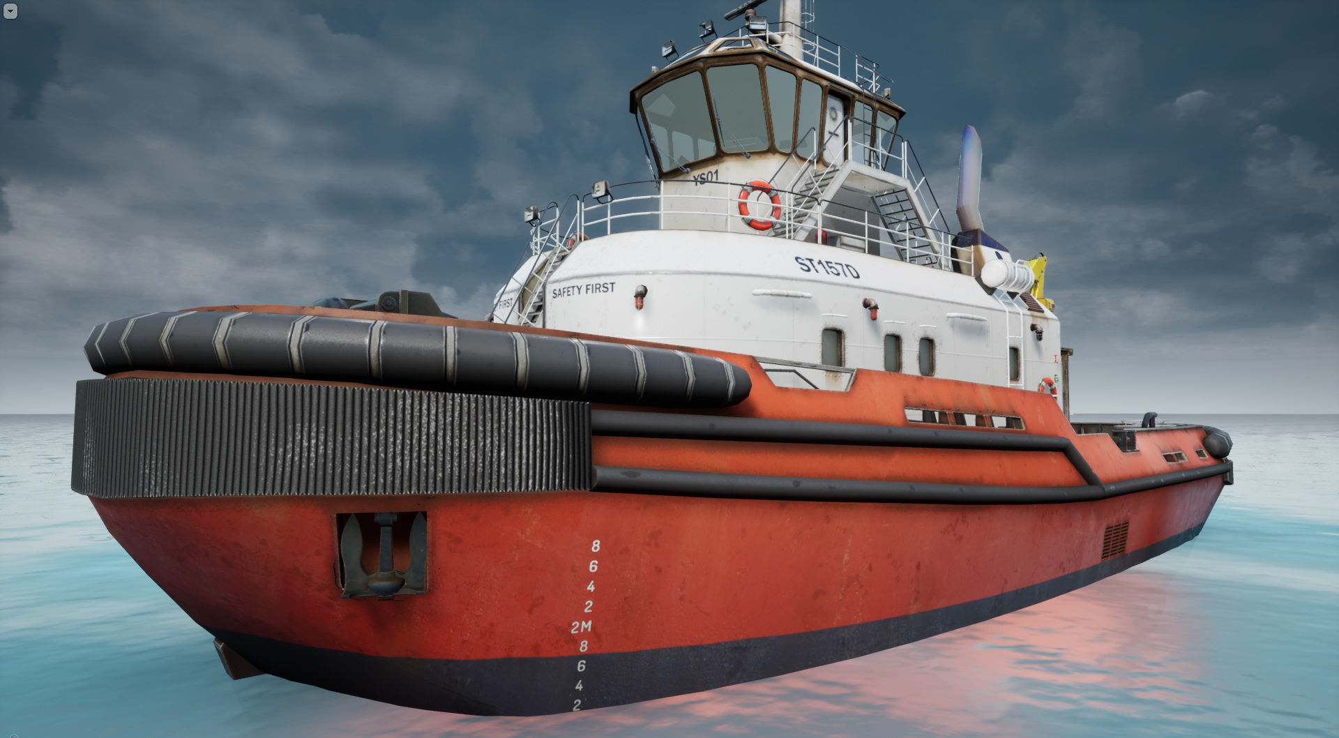 3D model Tug Ship tugboat - low poly VR / AR / low-poly | CGTrader