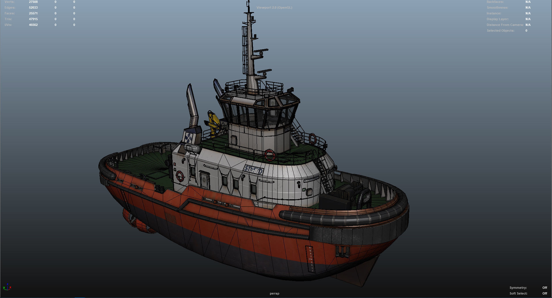 3D model Tug Ship tugboat - low poly VR / AR / low-poly | CGTrader