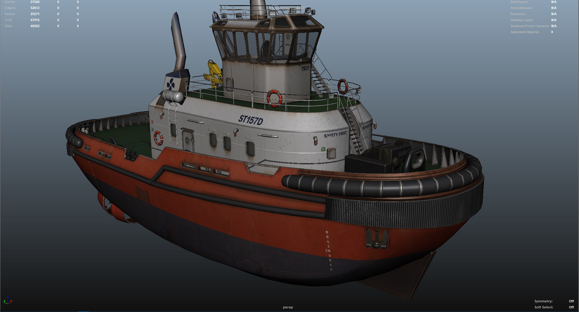 3D model Tug Ship tugboat - low poly VR / AR / low-poly | CGTrader