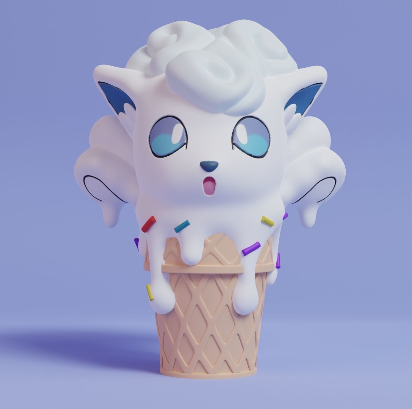 Pokemon - Alolan Vulpix Ice Cream 3D model 3D printable | CGTrader