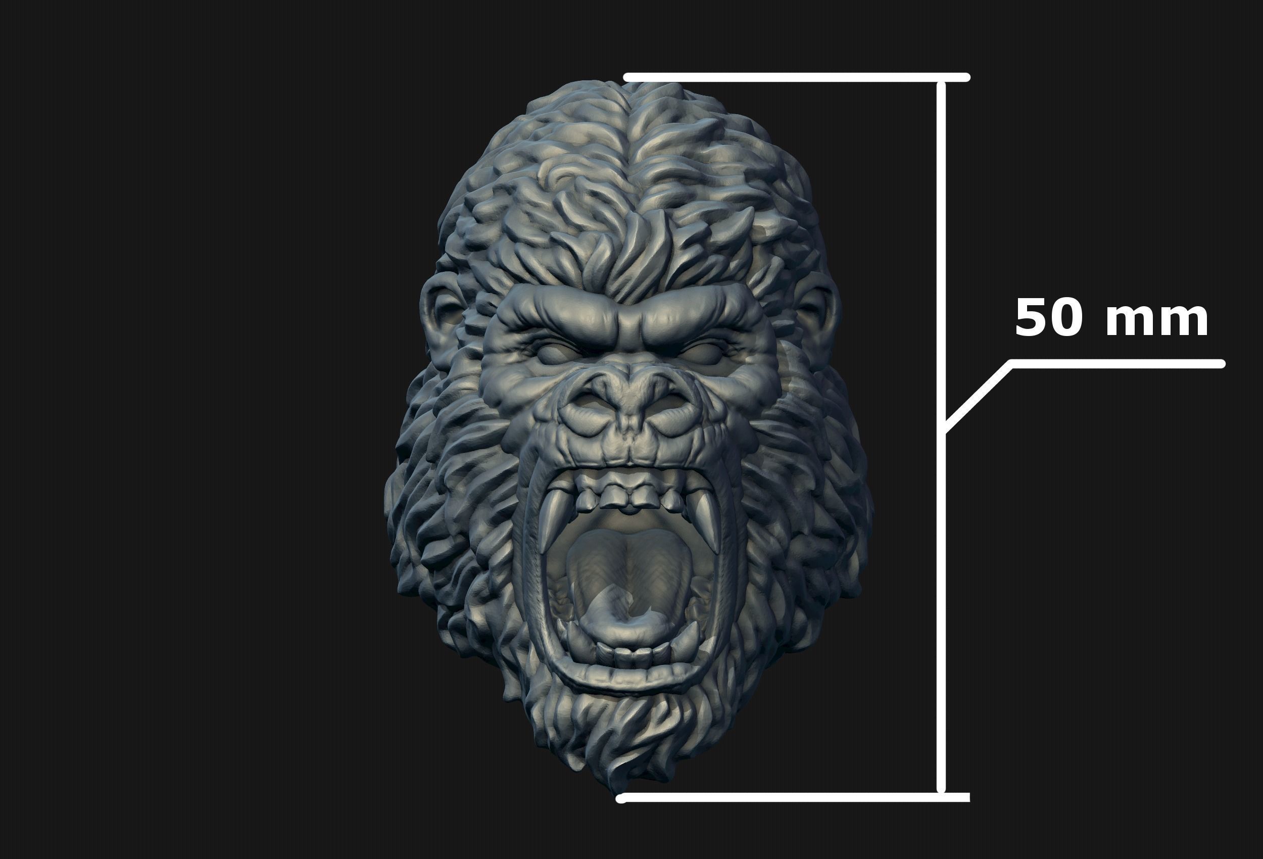 Gorilla Head 3D model 3D printable | CGTrader