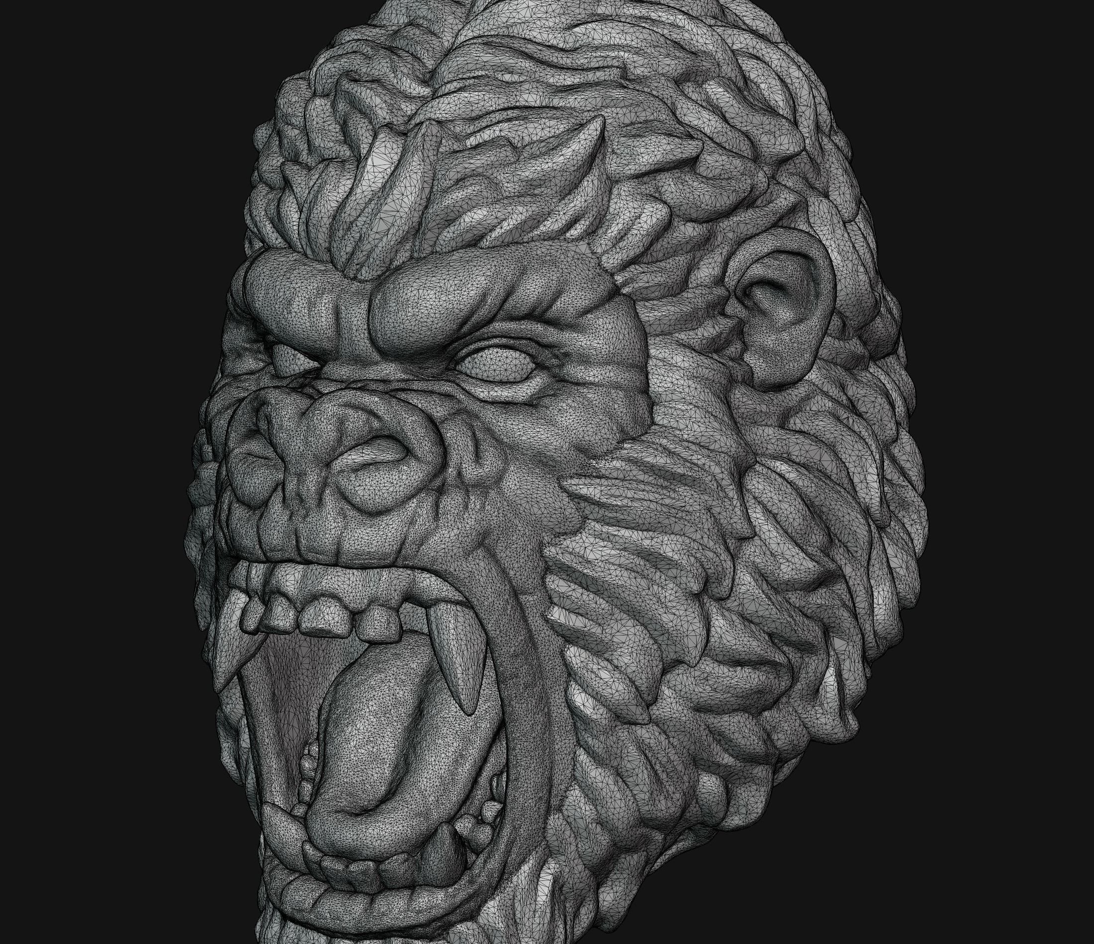 Gorilla Head 3D model 3D printable | CGTrader