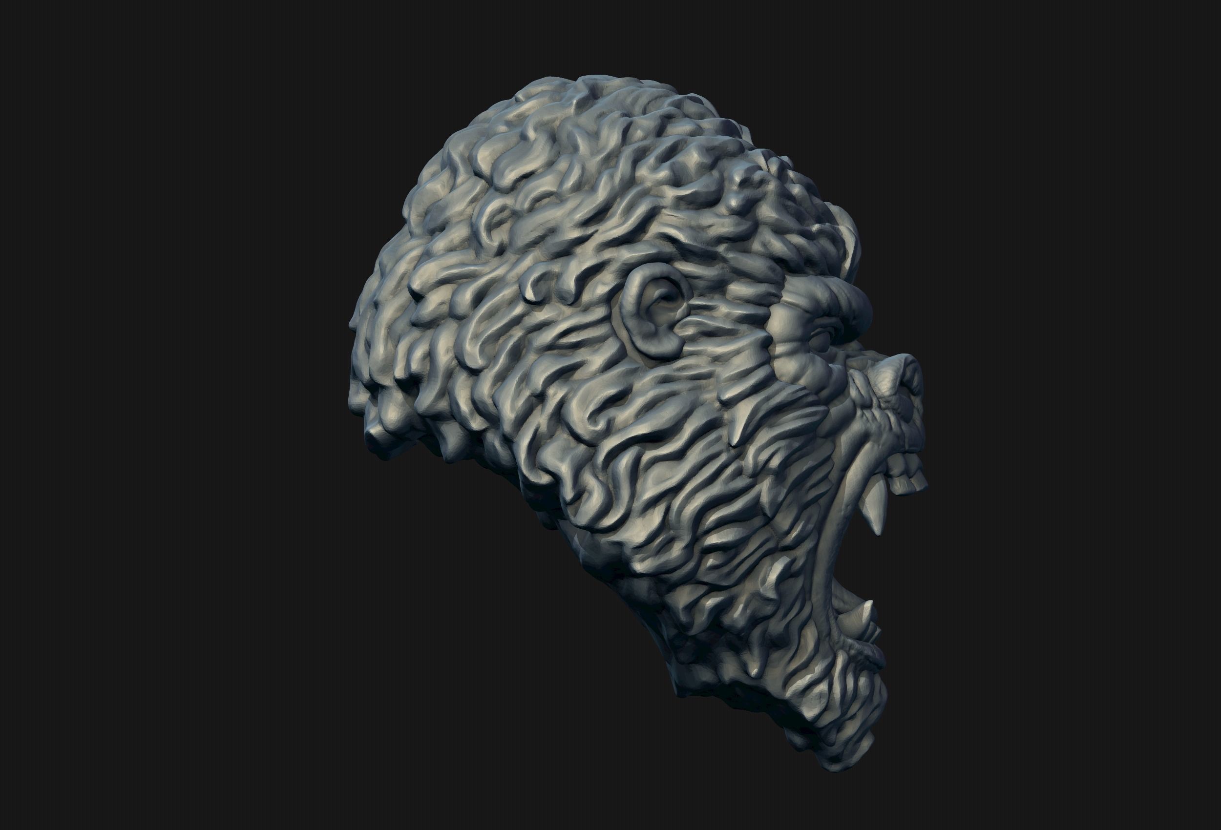 Gorilla Head 3D model 3D printable | CGTrader