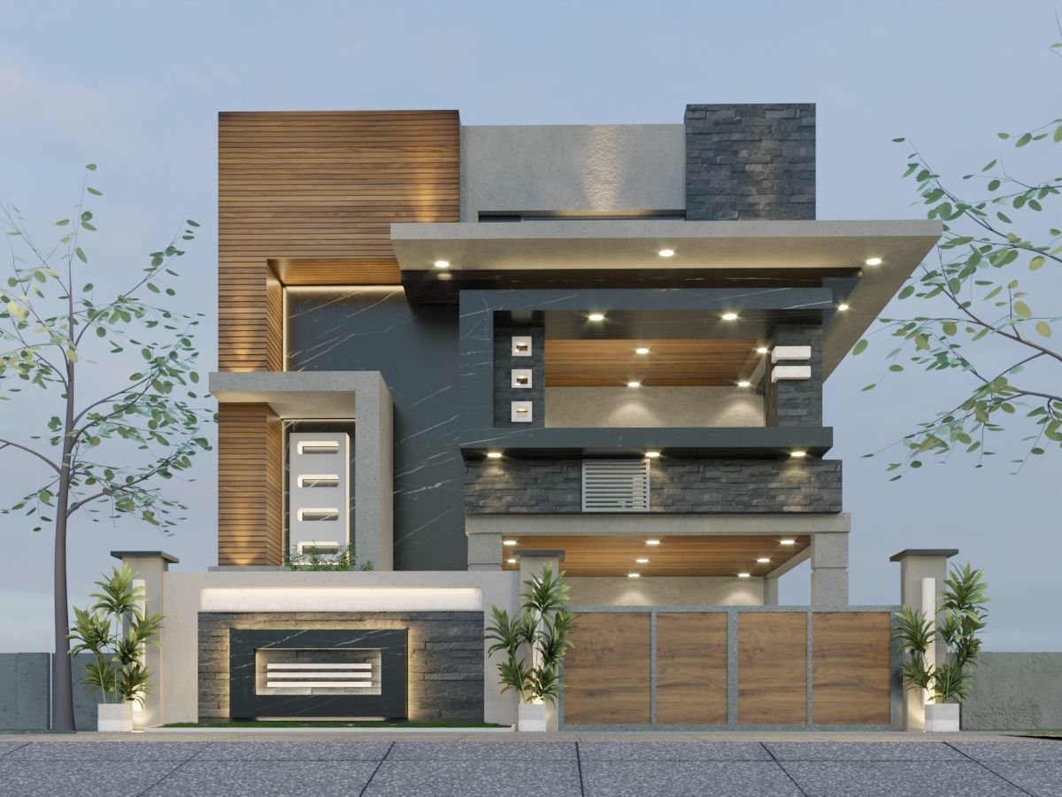 Modern house Low-poly 3D model free VR / AR / low-poly 3D model | CGTrader