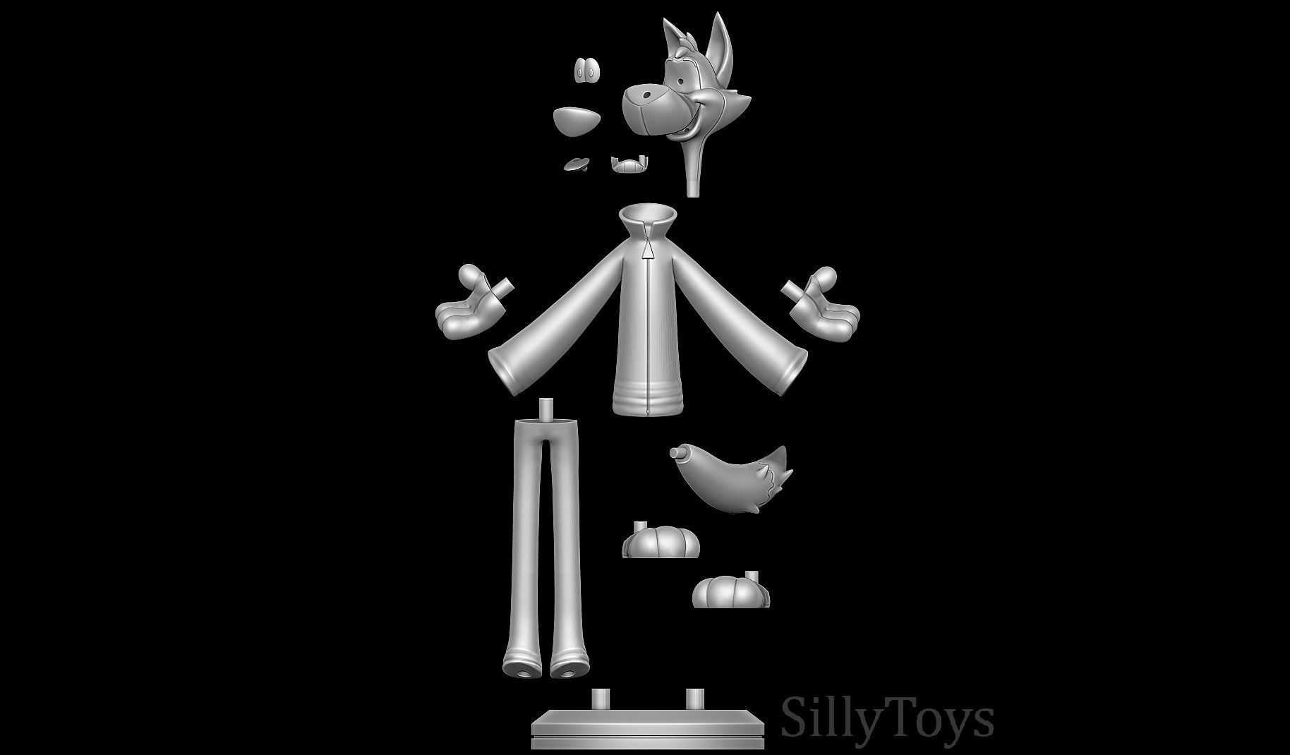 Chip the Wolf - Cookie Crisp 3D model 3D printable | CGTrader