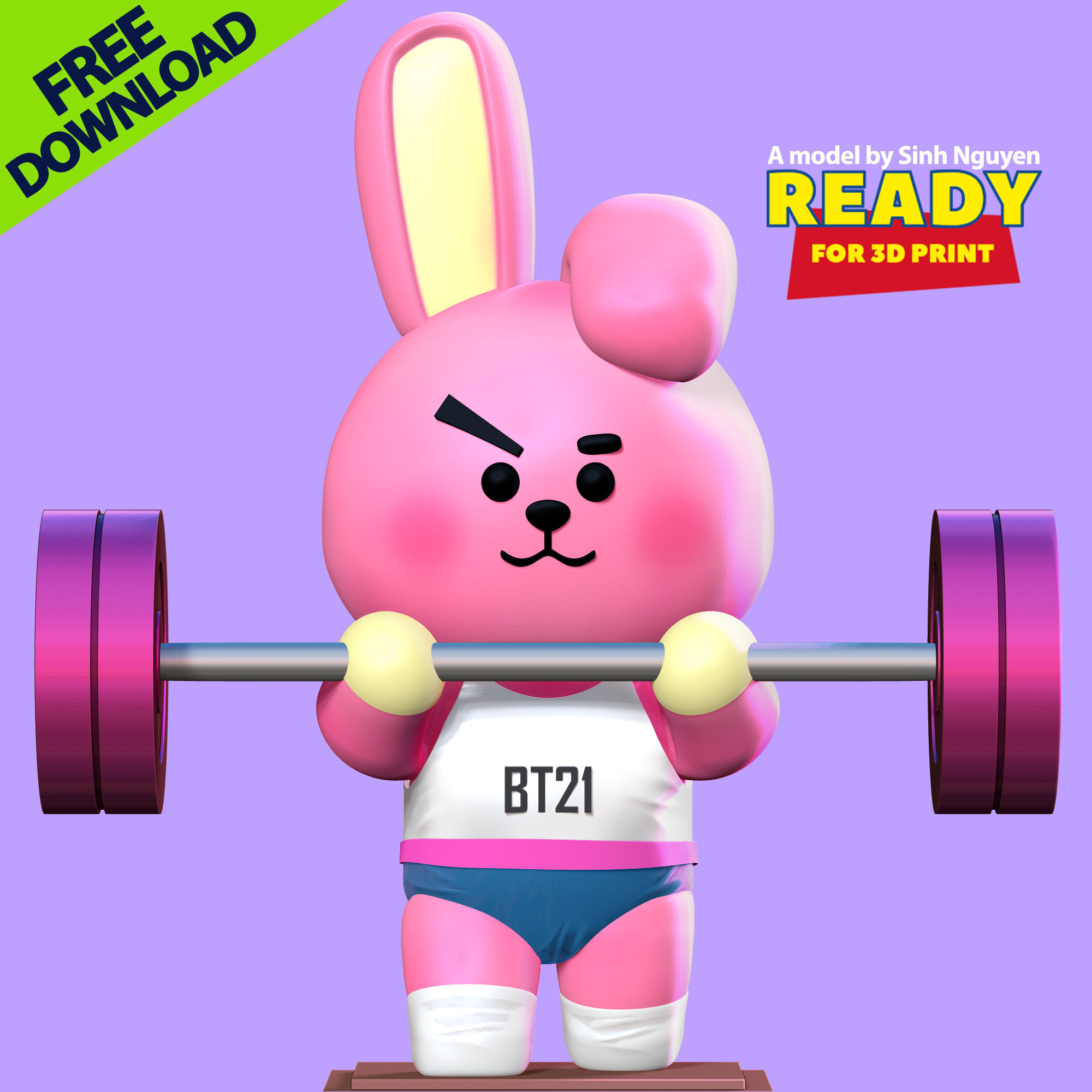 Cooky - BT21 Fanart free 3D model 3D printable | CGTrader