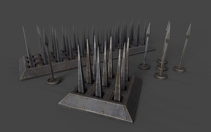 3d Model Low Poly Spikes Traps Vr Ar Low Poly Cgtrader