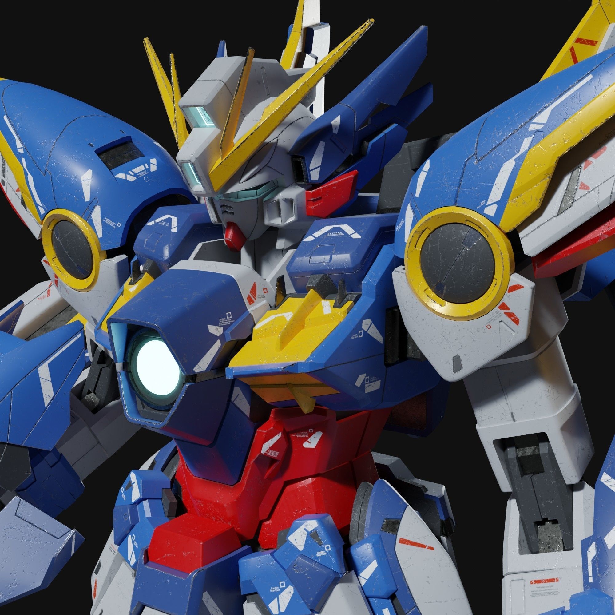 Wing Gundam EW 3D model rigged | CGTrader