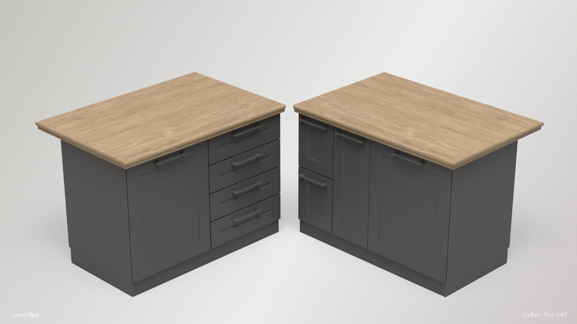 3D model Module Kitchen Cabinets Set VR / AR / low-poly | CGTrader