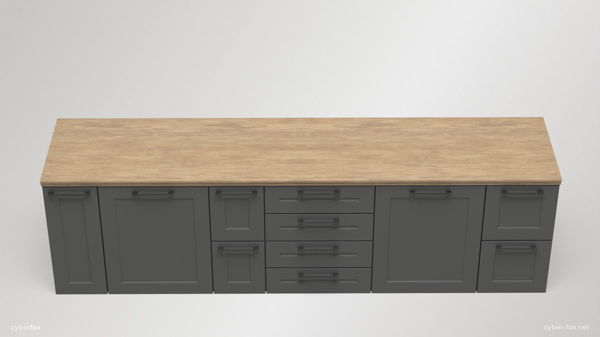 3D model Module Kitchen Cabinets Set VR / AR / low-poly | CGTrader
