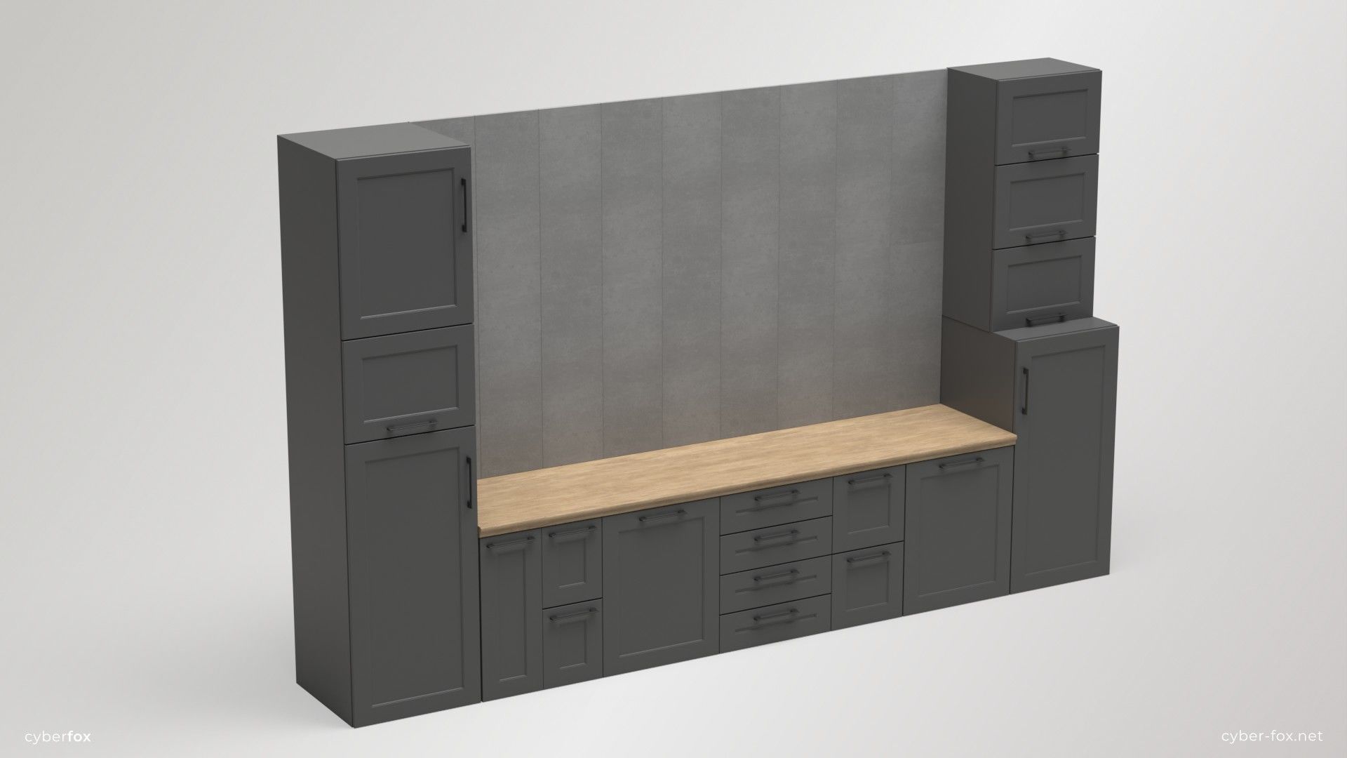 3D model Module Kitchen Cabinets Set VR / AR / low-poly | CGTrader