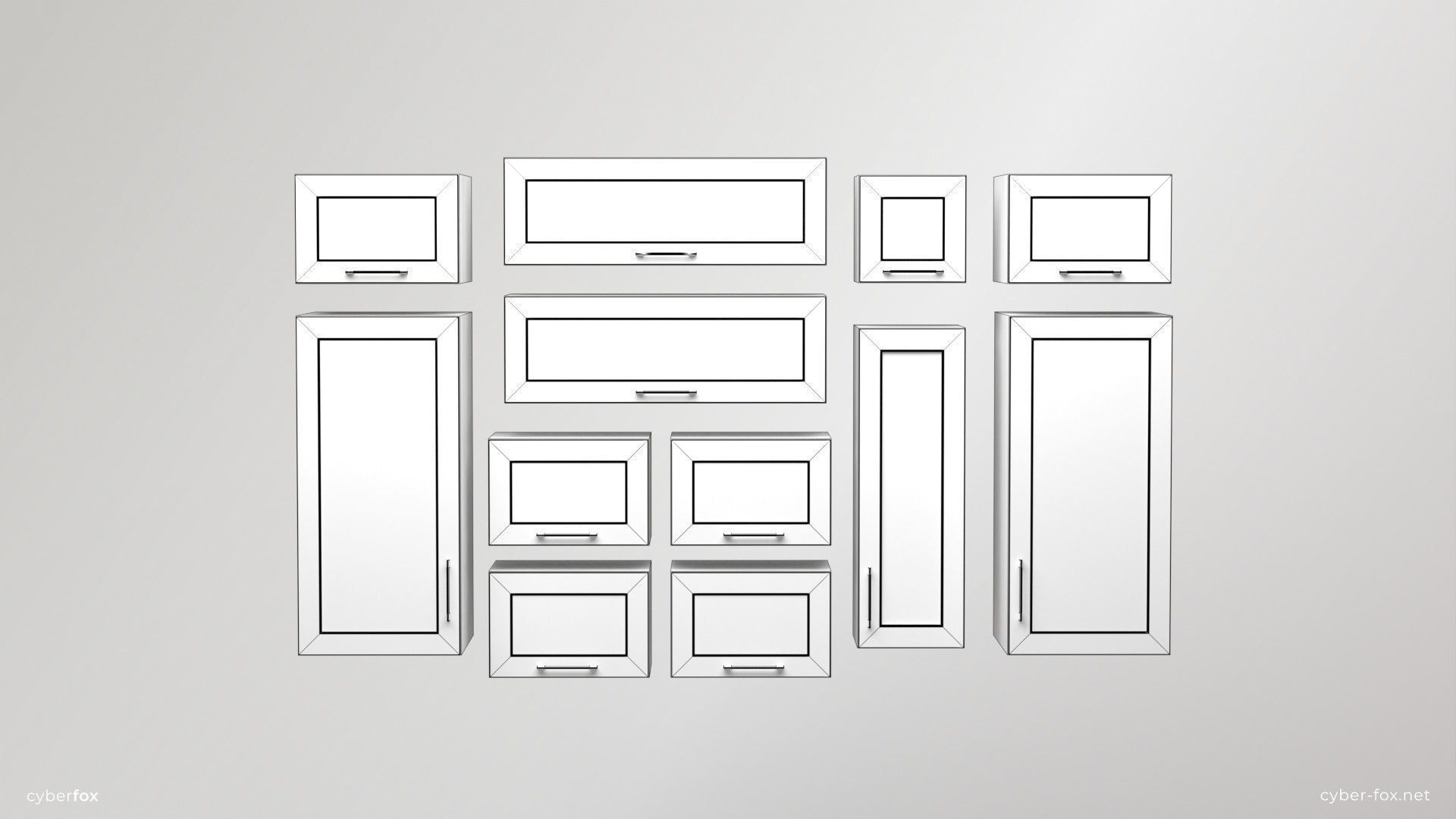 3D model Module Kitchen Cabinets Set VR / AR / low-poly | CGTrader