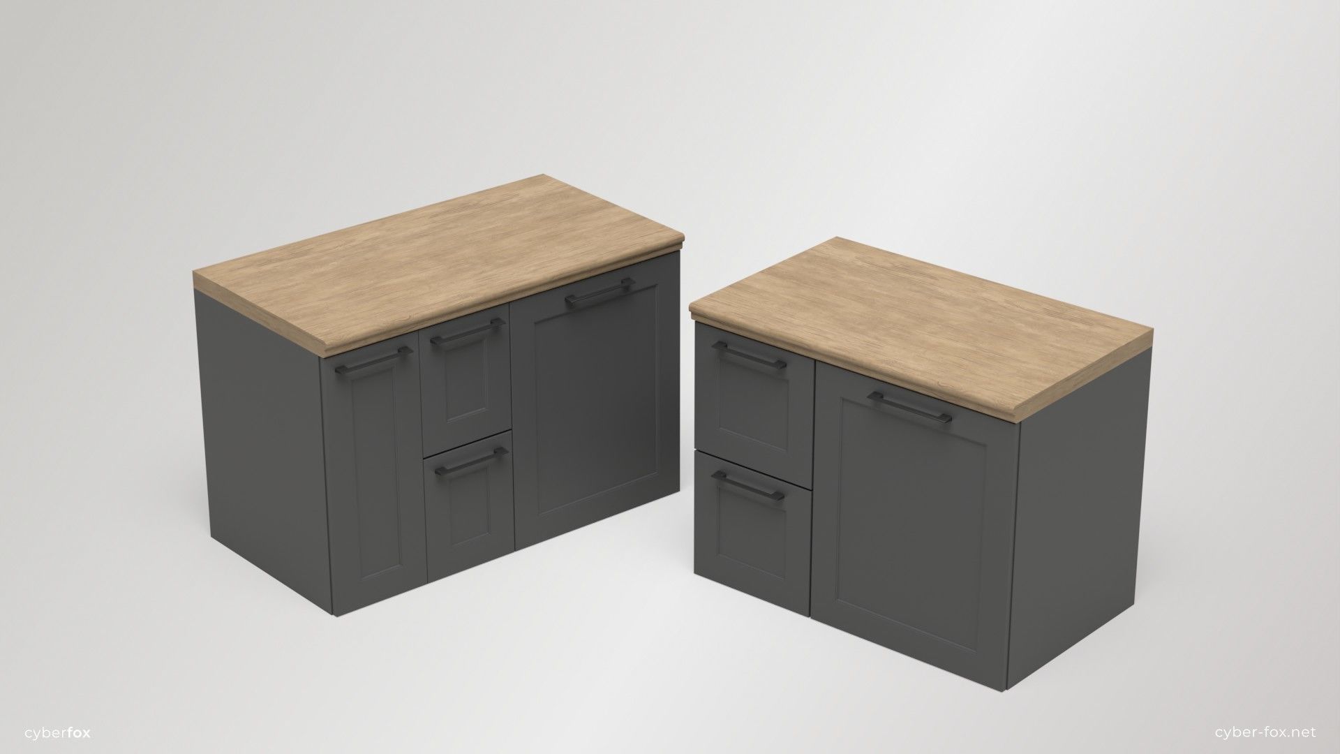 3D model Module Kitchen Cabinets Set VR / AR / low-poly | CGTrader