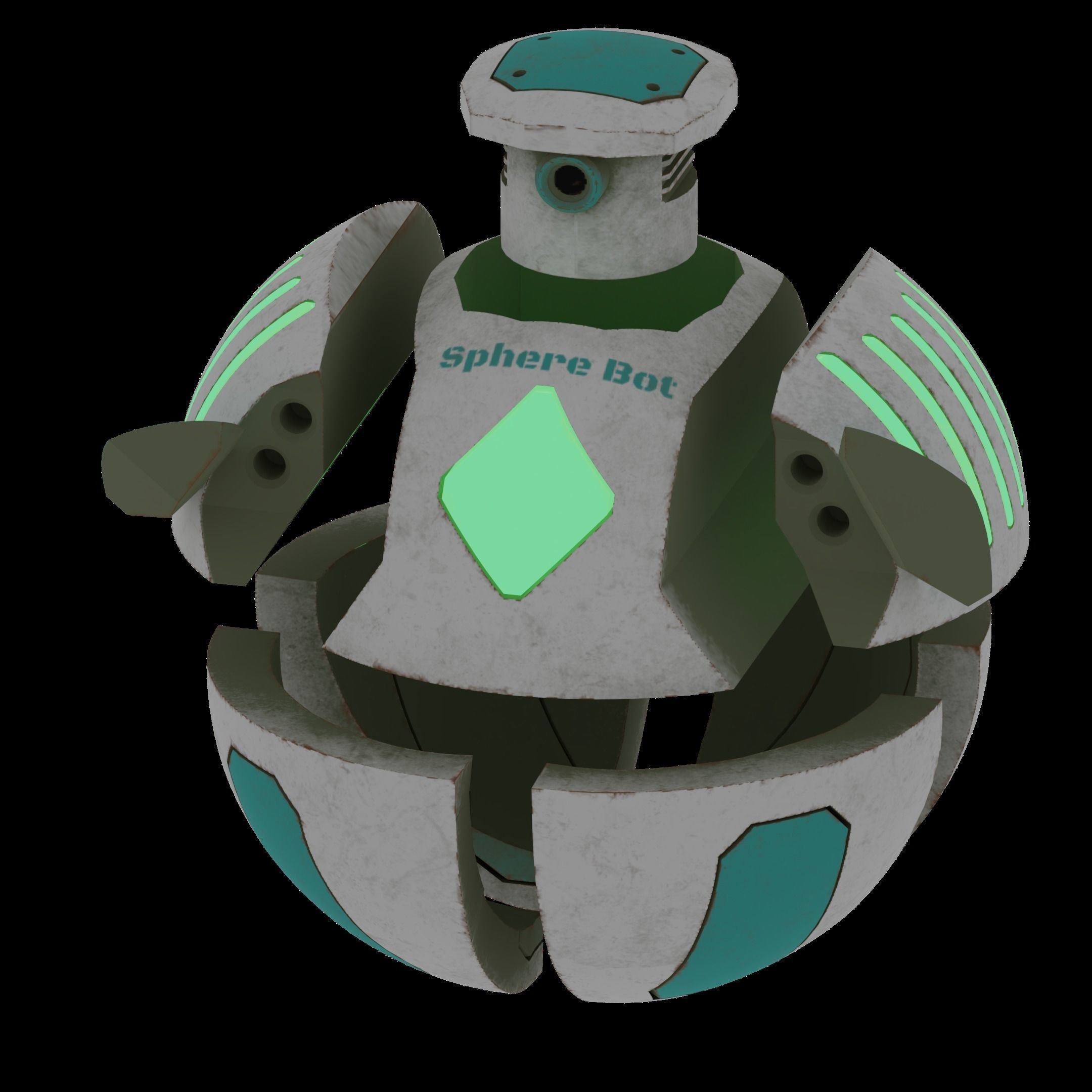3D model Sphere Bot Sci-Fi VR / AR / low-poly | CGTrader