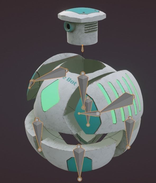 3D model Sphere Bot Sci-Fi VR / AR / low-poly | CGTrader