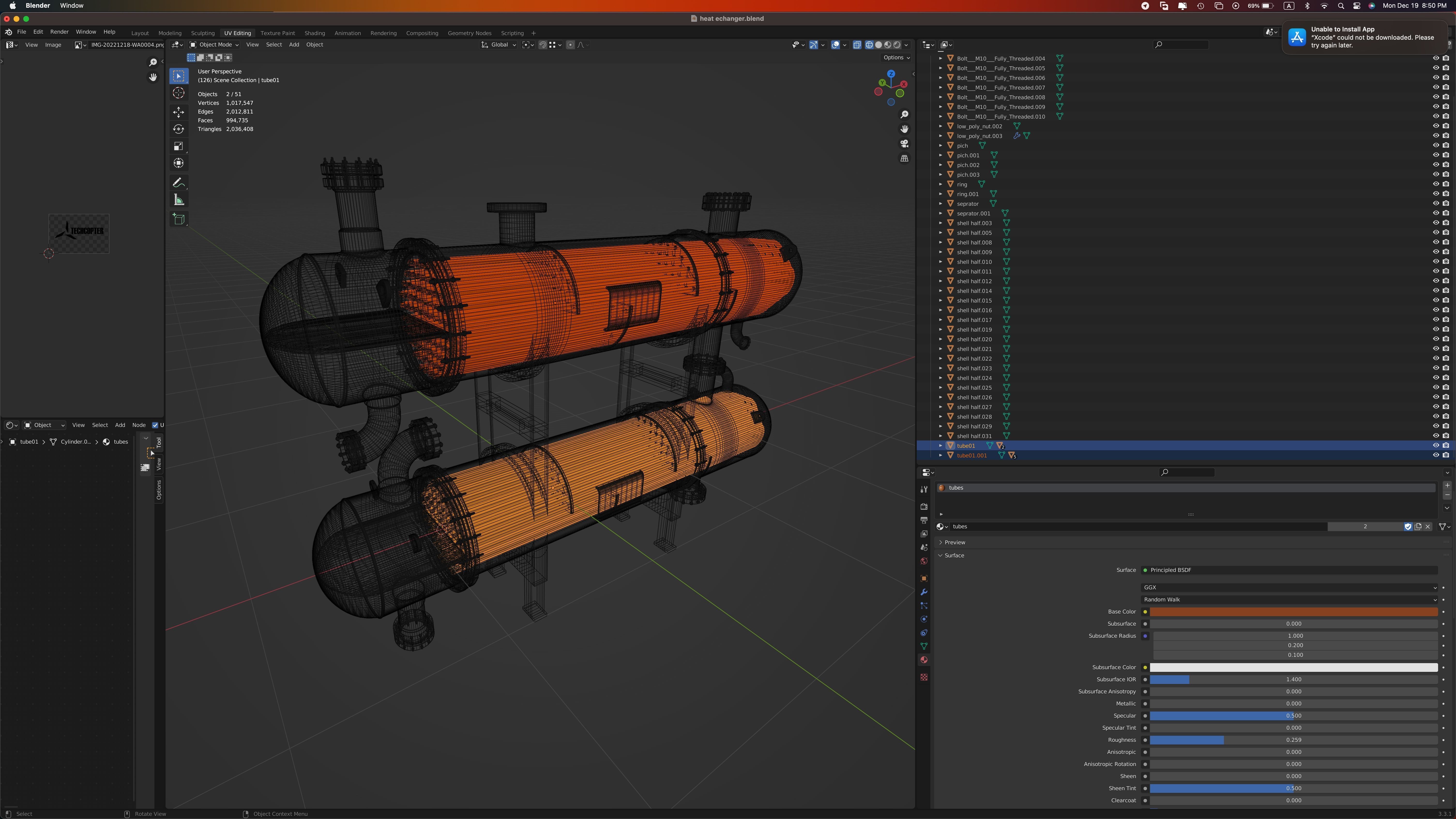 Shell and Tube Heat Exchanger 3D 3D model | CGTrader