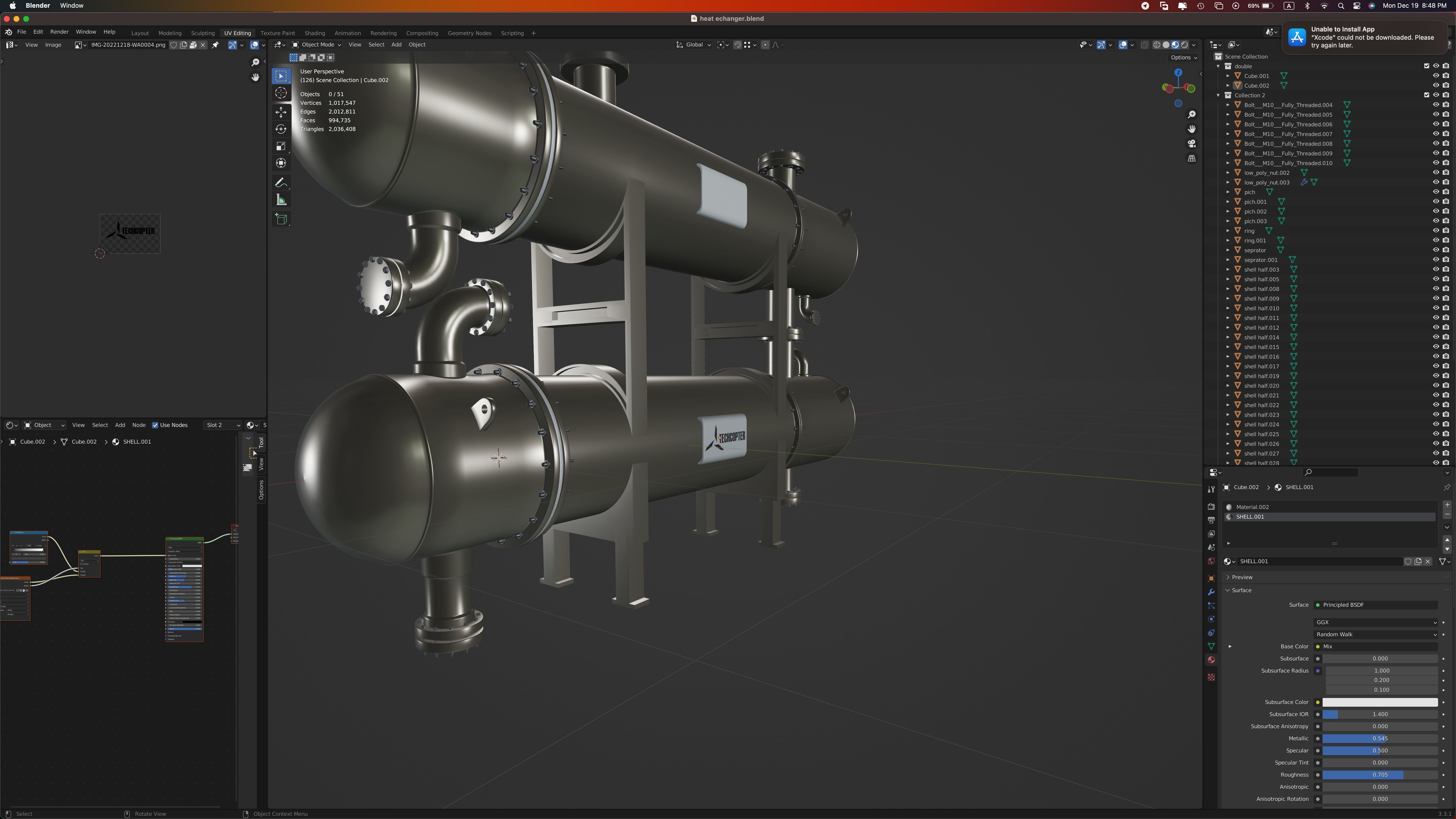 Shell and Tube Heat Exchanger 3D 3D model | CGTrader