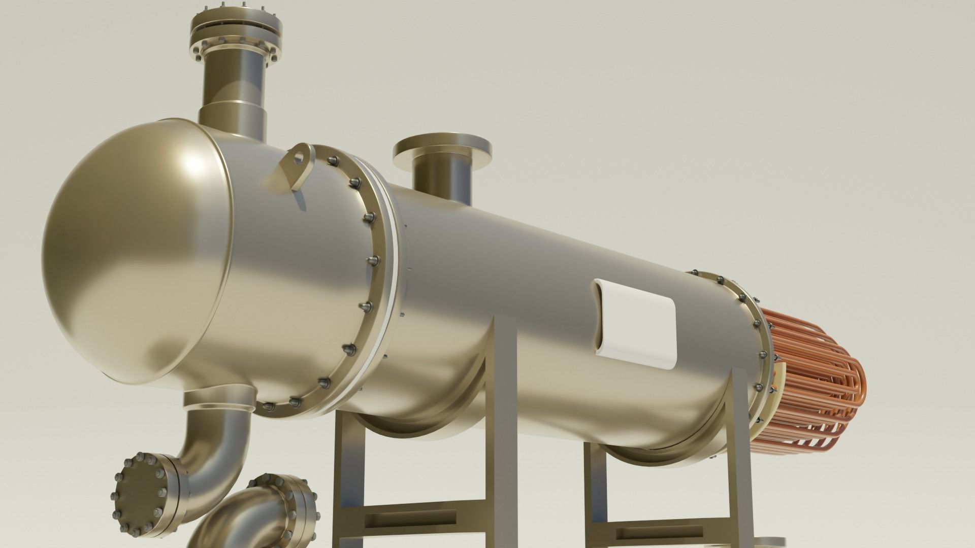 Shell and Tube Heat Exchanger 3D 3D model | CGTrader