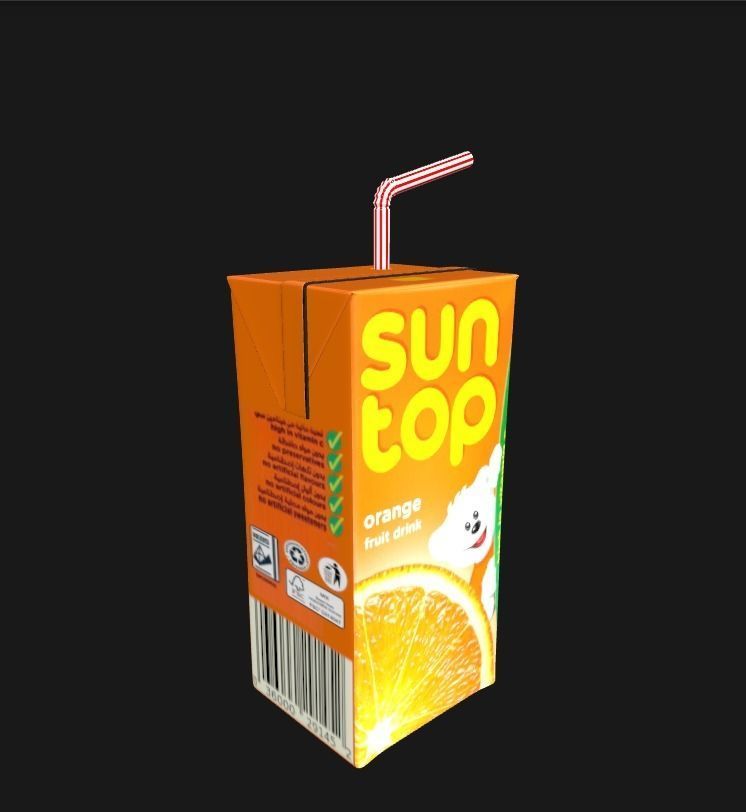 3D model juice box with straw Low-poly VR / AR / low-poly | CGTrader