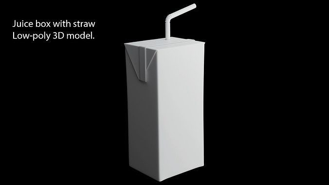 3D model juice box with straw Low-poly VR / AR / low-poly | CGTrader