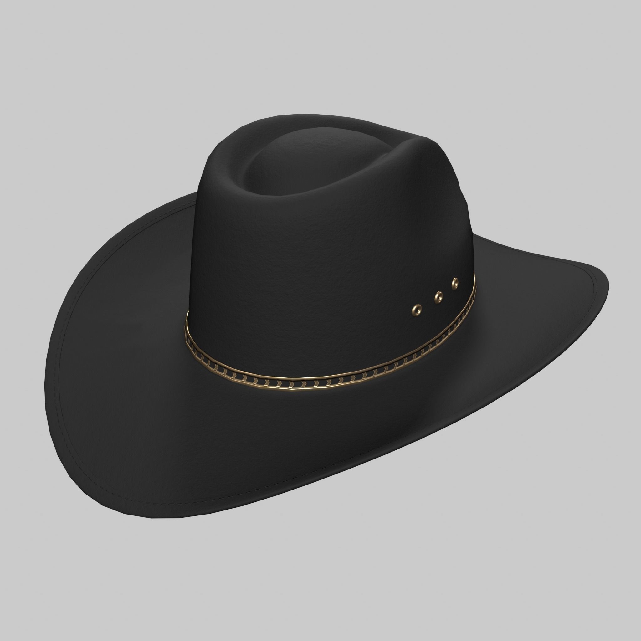 3D model Cowboy Hat Black VR / AR / low-poly | CGTrader