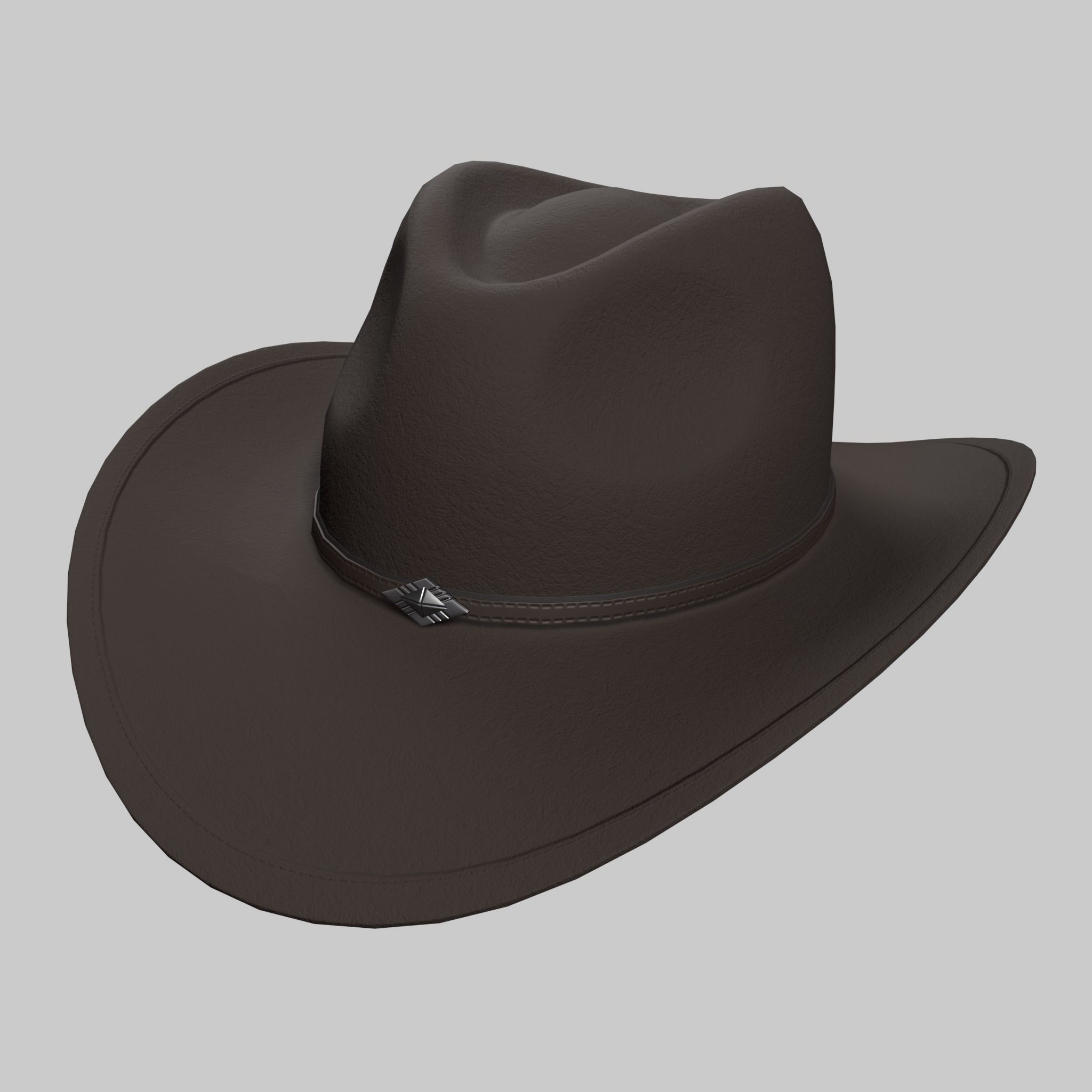 3D model Cowboy Hat Brown Leather VR / AR / low-poly | CGTrader