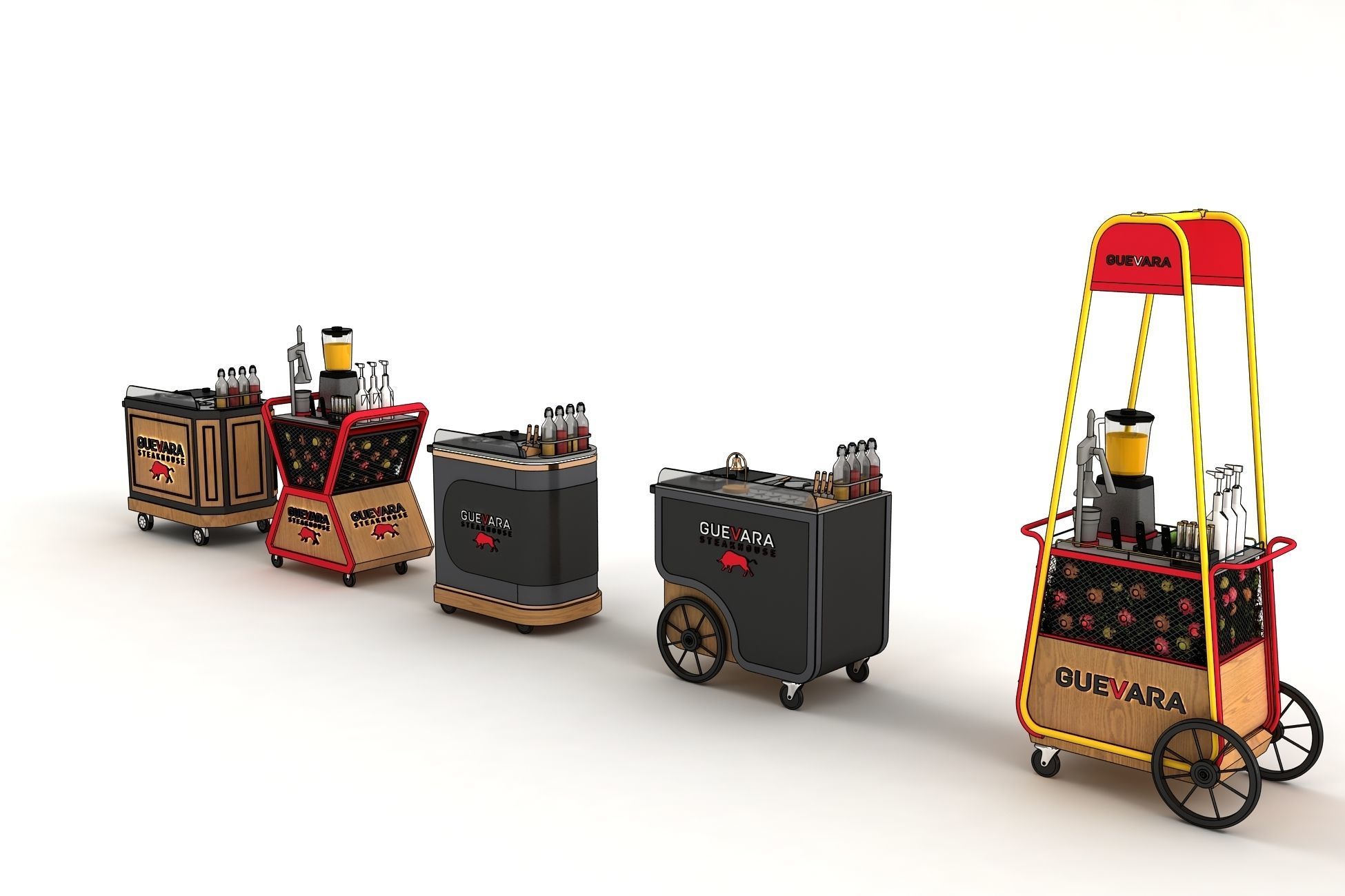 service trolleys 3d models 5 MODEL SET 3D model | CGTrader