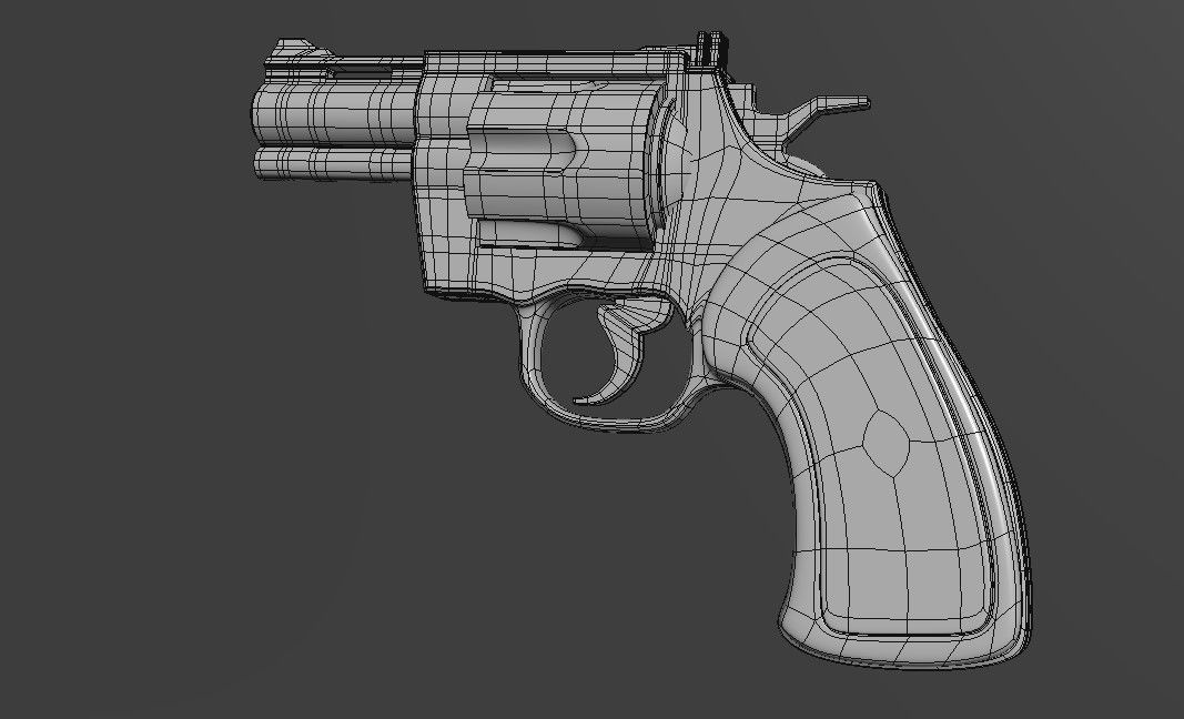 3D model Revolver 3 types standard short and tuned VR / AR / low-poly ...