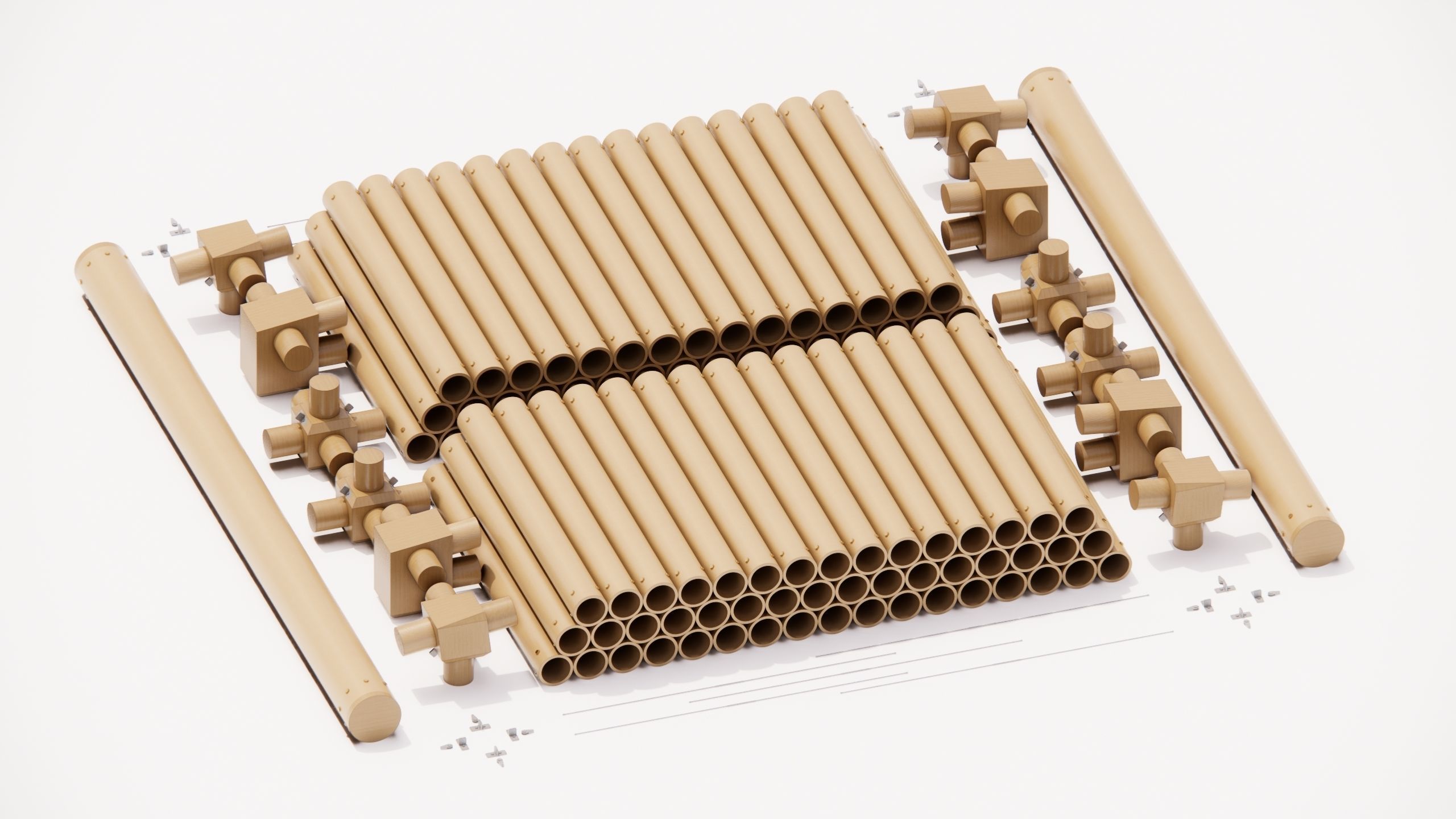 Paper structure Dojo - Shigeru Ban style free 3D model | CGTrader