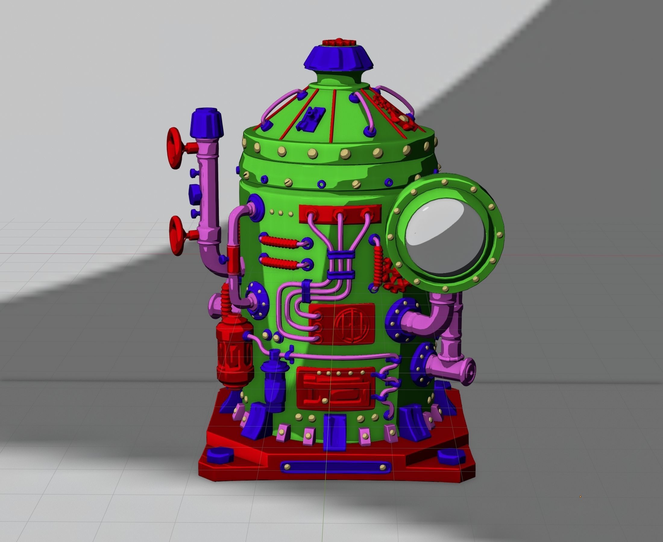 Steampunk desk clock box 3D model | CGTrader