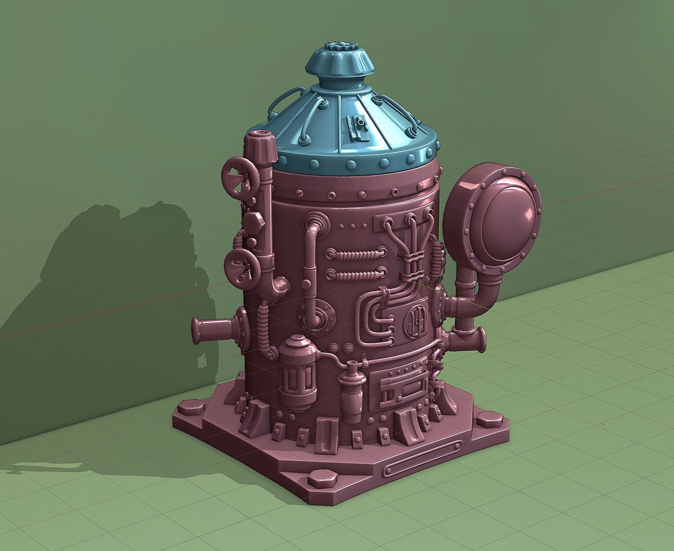 Steampunk desk clock box 3D model | CGTrader