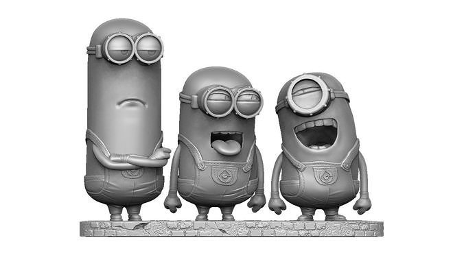 MINIONS FOR 3D PRINT STL OBJ 3D model 3D printable | CGTrader