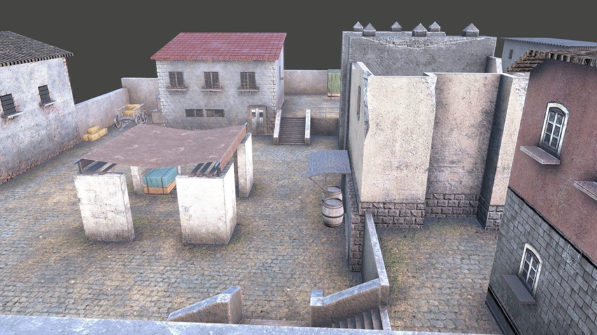 3D model Old Town Low Poly Buildings and Game Assets VR / AR / low-poly ...