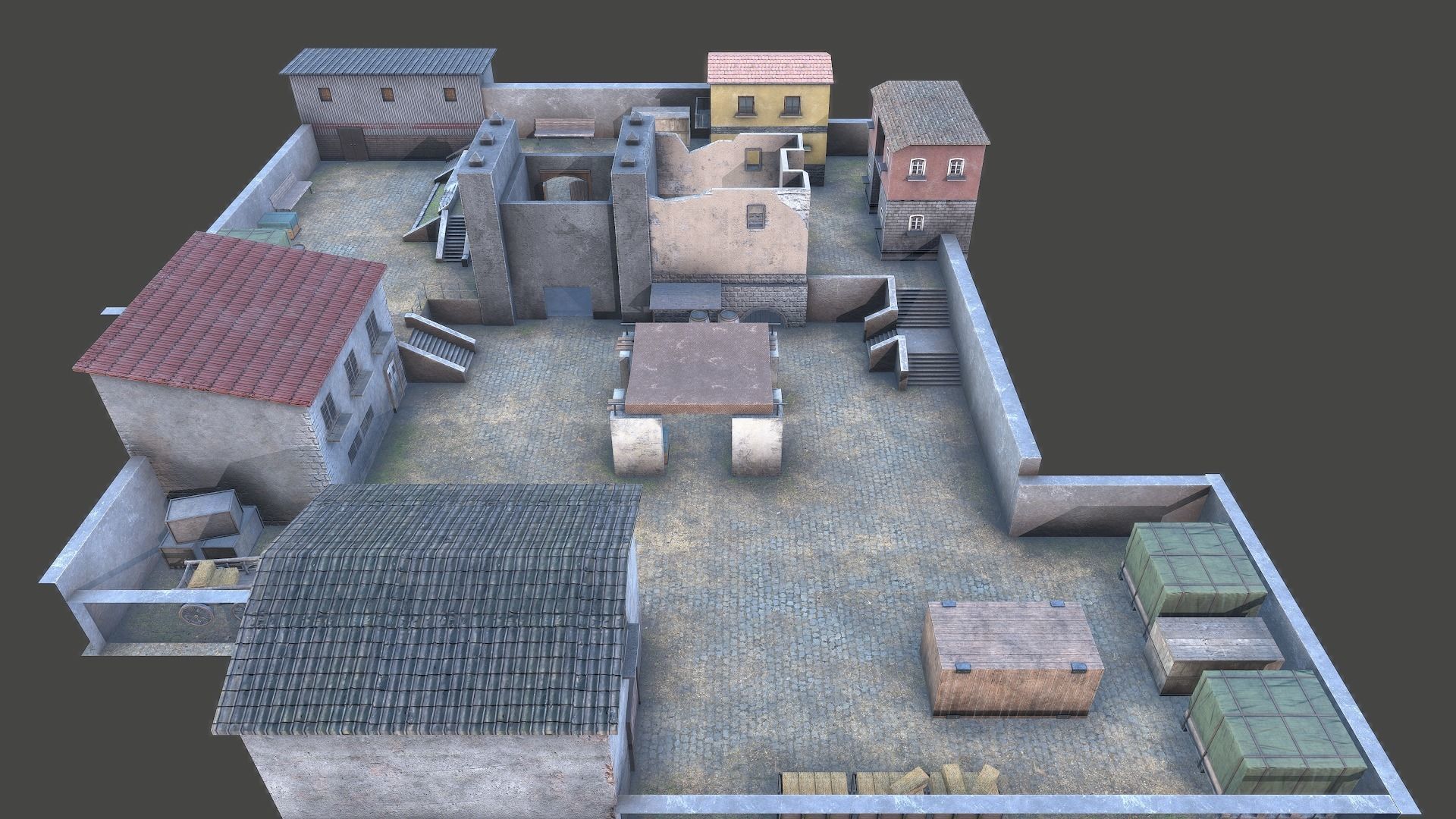 3D model Old Town Low Poly Buildings and Game Assets VR / AR / low-poly ...