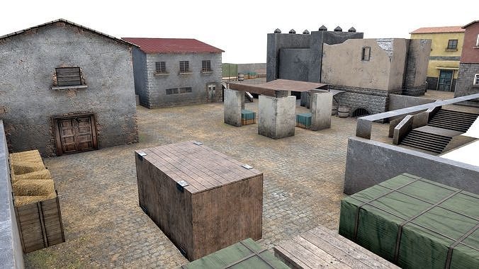 3D model Old Town Low Poly Buildings and Game Assets VR / AR / low-poly ...