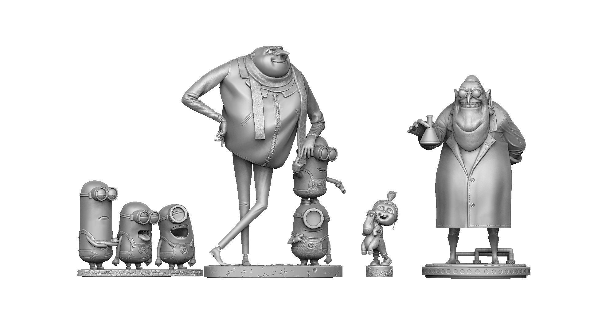 Despicable me SET FOR 3D PRINT STL OBJ ZTL 3D model 3D printable | CGTrader