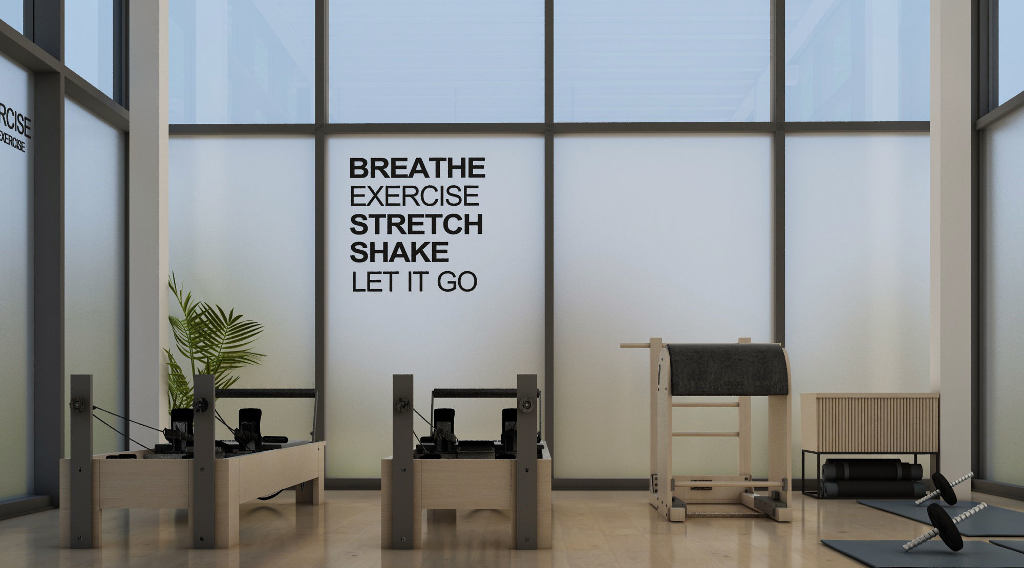 Modern Pilates Studio Interior Scene 3d Model 3D model | CGTrader
