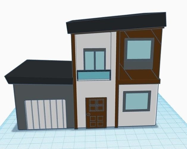 Simple Modern House with Attached Garage free 3D model 3D printable ...