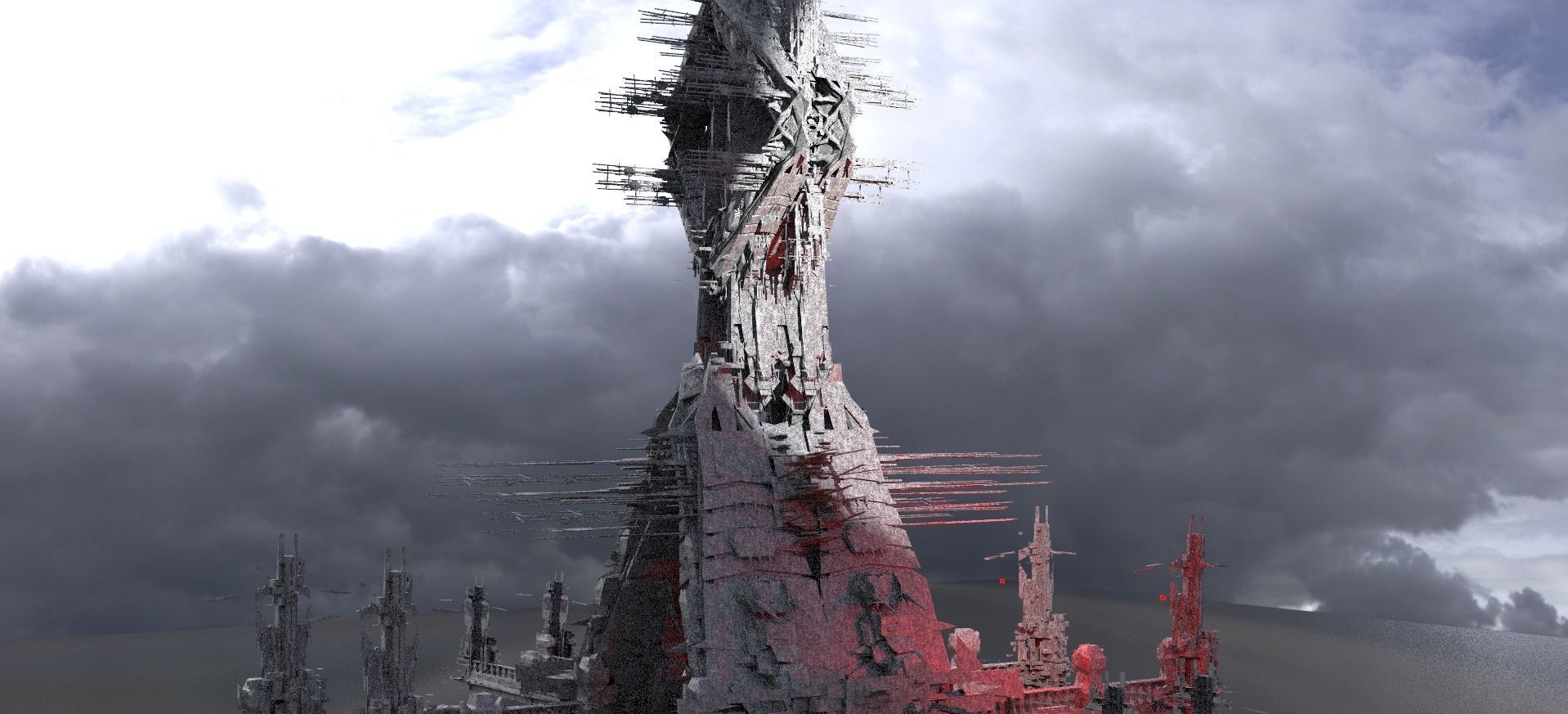 Future pyramid under construction 2 Kit bash 3D model | CGTrader